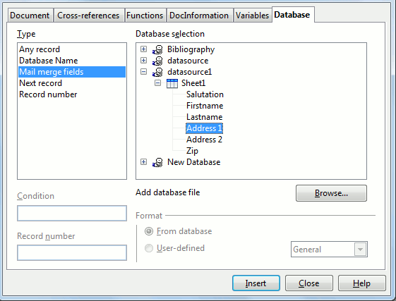 MailMerge on OpenOffice and LibreOffice